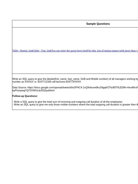 Sql Sample Questions Pdf Sql Data Management