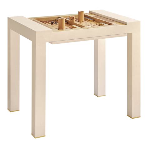 aerin faux shagreen game table cream chairish