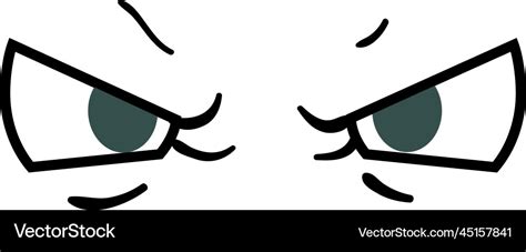 Angry Expression Eyes In Comic Style Facial Vector Image