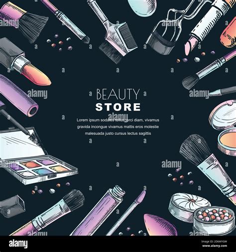 Makeup Banner Poster Or Label Design Templatesketch Vector