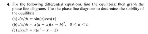 4 For Thc Following Differential Equations Lind The Equilibria Then