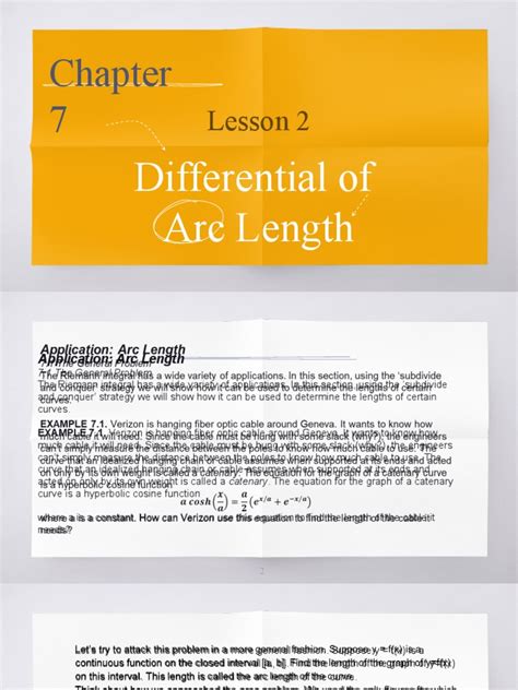 Lesson 2 Differential Of Arc Length Pdf Circle Integral