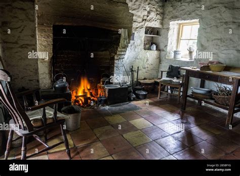 Traditional Working Class Kitchen Hearth In The Ulster Folk Museum