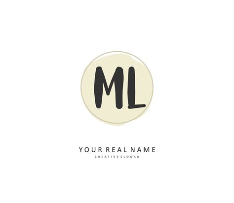 Ml Initial Letter Handwriting And Signature Logo A Concept Handwriting Initial Logo With