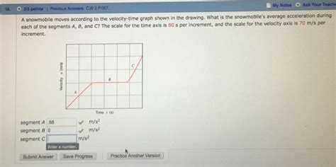 Solved A Snowmobile Moves According To The Velocity Time Chegg