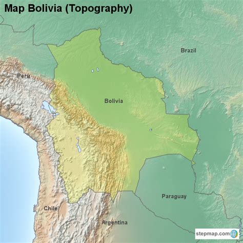 Stepmap Map Bolivia Topography Landkarte Für Bolivia