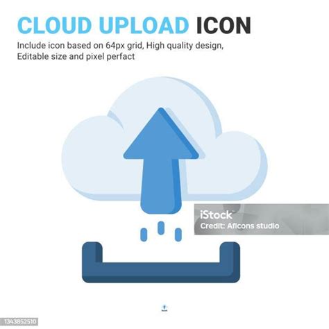 흰색 배경에 격리 된 플랫 컬러 스타일의 클라우드 업로드 아이콘 벡터입니다 벡터 일러스트 업로드 디지털 It 로고 산업 기술 앱 웹 및 프로젝트에 대한 기호 기호 아이콘