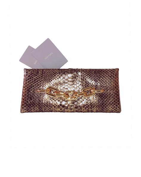 Gold Python Chain Clutch Bag Styleforless
