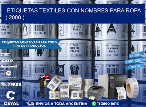 Etiquetas Textiles Con Nombres Para Ropa 2000 Industria Textil