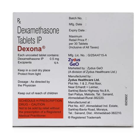 0 5 Mg Dexona Tablet Dexamethasone At Rs 7 05 Strip In Bengaluru Id