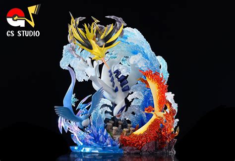 Explosive Birth Lugia Vs Legendary Birds With Led Pokemon Resin