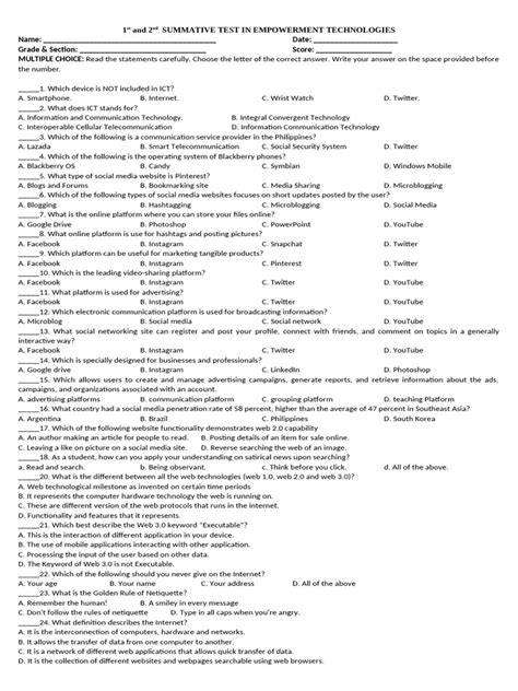 sum tests pdf world wide web internet and web