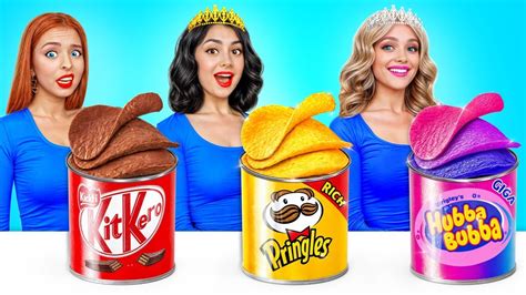 Rich Vs Poor Vs Giga Rich Challenge Eating Expensive Vs Cheap Food By