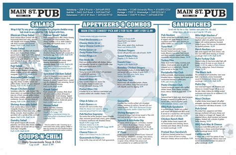 Pub Menu
