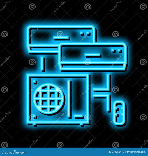 Split System Neon Glow Icon Illustration Stock Vector Illustration Of Service Electronics