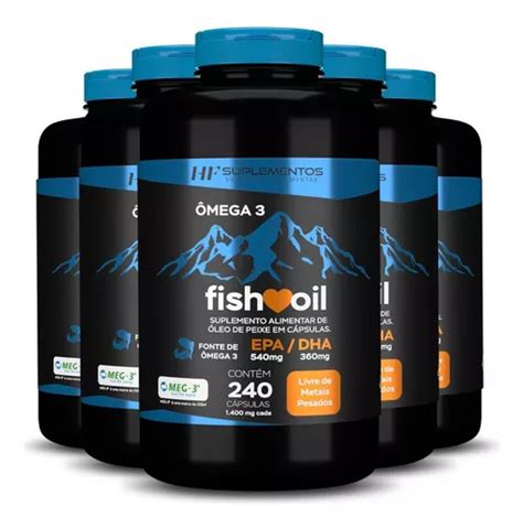 Kit De 5 Suplementos De Aceite De Pescado Omega 3 Meg 3 240 Cápsulas