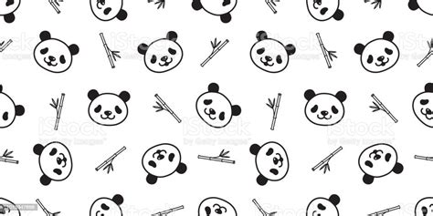 熊無縫圖案熊貓向量北極熊泰迪竹圍巾隔離瓷磚背景卡通重複壁紙塗鴉插圖向量圖形及更多全景圖片 全景 具有特定質地 冬天 Istock