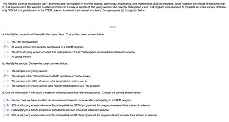 Solved The National Science Foundation Nsf Promotes Girs