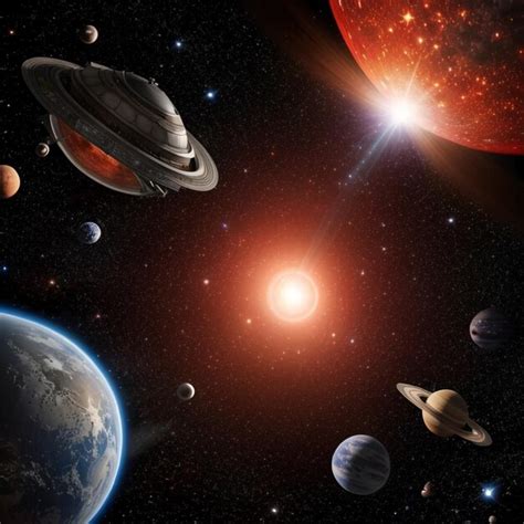 Premium Photo Red Dwarf Stars In Space Are Surrounded By Planets