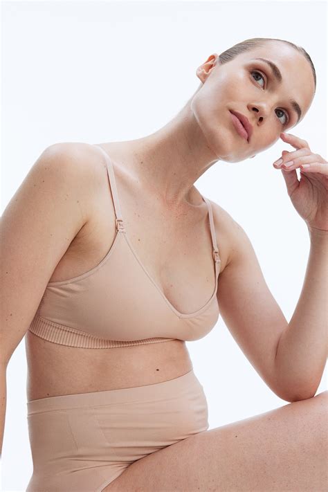 Mama 2 Pack Seamless Padded Nursing Bras Light Beigegray Melange