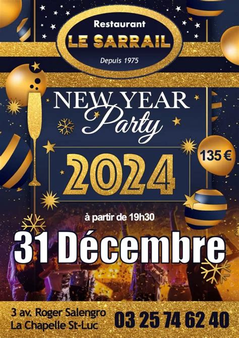 Le Sarrail Réveillon Saint sylvestre 2023 Dîner festif Et Soirée