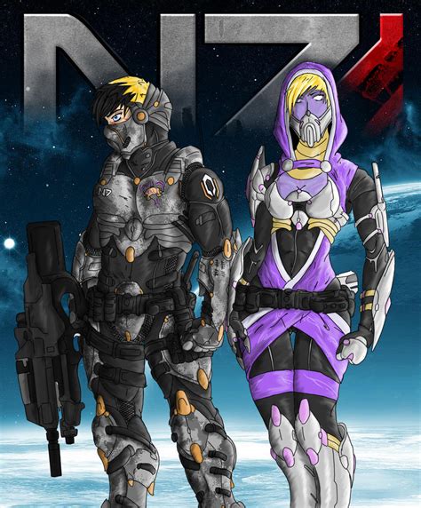 J Shepard And Tali Zorah By K O V U On Deviantart