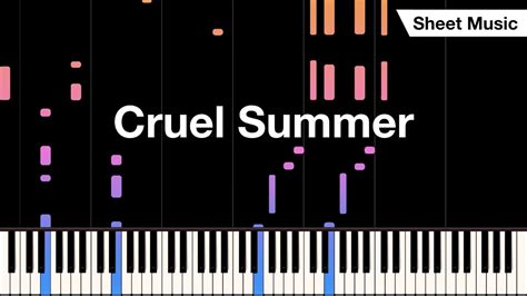 Taylor Swift Cruel Summer Piano Cover Synthesia Tutorial Youtube