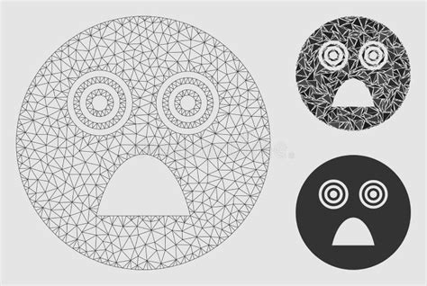 Crazy Smiley Vector Mesh Network Model And Triangle Mosaic Icon Stock Vector Illustration Of