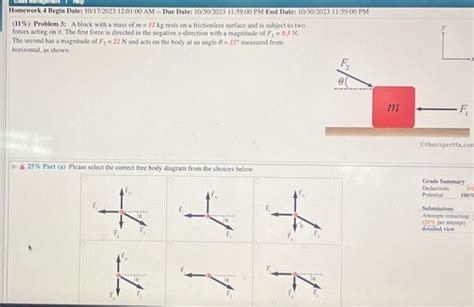 Solved Problem A Block With A Mass Of M Kg Chegg Com