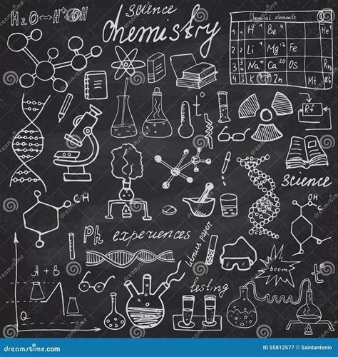 Physics And Sciense Seamless Pattern With Sketch Elements Hand Drawn