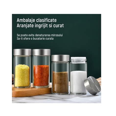 Set 24 Borcane De Sticla Pentru Condimente At Performance® Cu Etichete Palnie Perie De