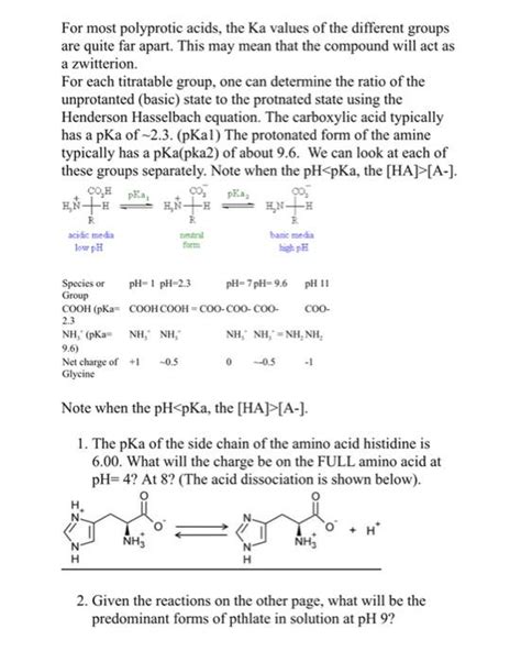 Solved For Most Polyprotic Acids The Ka Values Of The