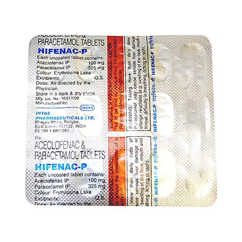 Hifenac P Tablet Uses Side Effects Composition 47 OFF