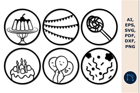 Party Element Round Wall Decor Bundle · Creative Fabrica