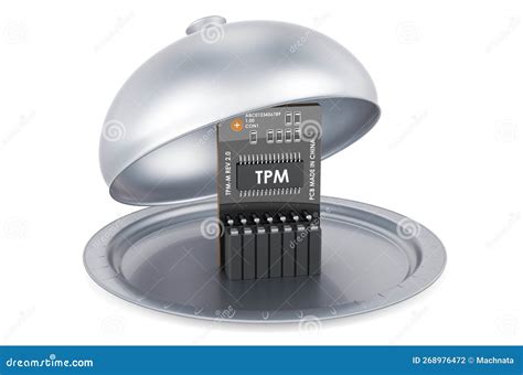 Trusted Platform Module Tpm With Five Golden Stars 3d Rendering