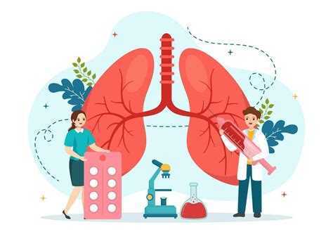 Pulmonologist Vector Illustration With Doctor Pulmonology Lungs