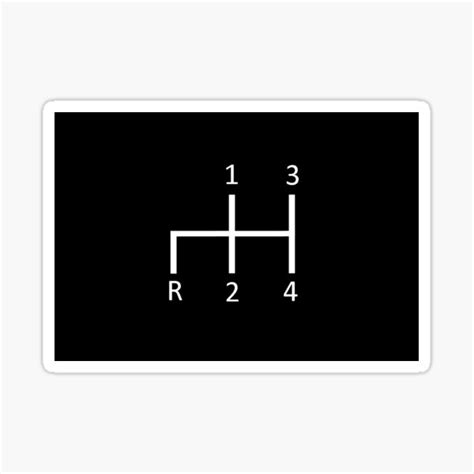Vintage 4 Speed H Pattern Shift Pattern Black Sticker For Sale By Ashleepossum Redbubble