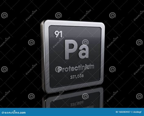 Protactinium Pa Element Symbol From Periodic Table Series Royalty Free