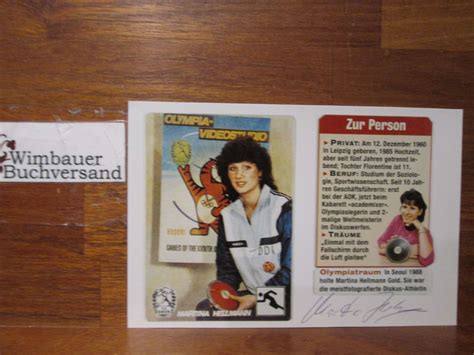 Original Autogramm Martina Hellmann Ddr Olympia Diskus Autogramm Autograph Signiert Signed