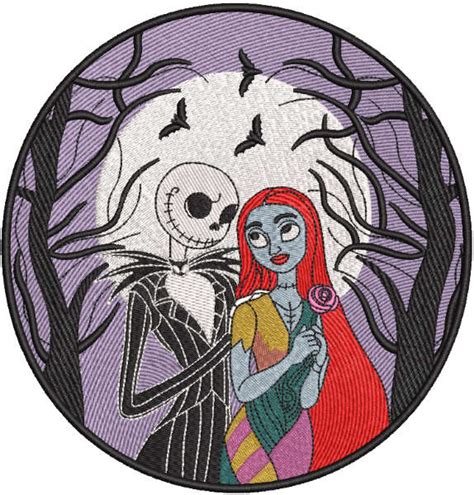 Sally And Jack Romantic Walk Embroidery Design