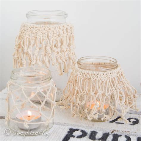 Easy DIY Macrame Jar Lanterns Songbird