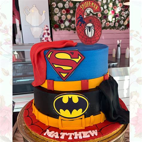 Superhero Two Tier Fondant Buttercream Cake Miss Cake