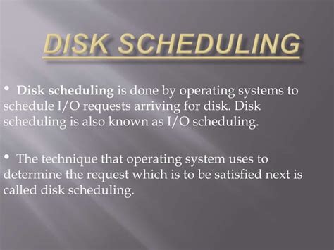disk scheduling algorithm in operating system pptx