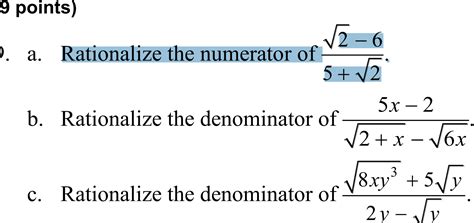 Solved Rationalize The Numerator9 ﻿pointsa ﻿rationalize