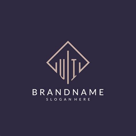 Ui Initial Monogram Logo With Rectangle Style Design 15549878 Vector