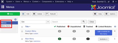 Joomla Menus Javatpoint
