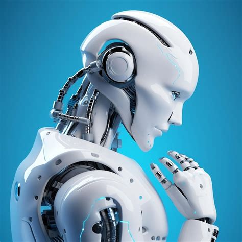 Premium Photo Robot Face Artificial Intelligence Concept Generative Ai