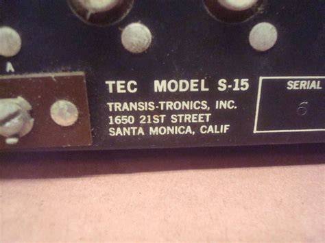 Vintage Tec Model S 15 Stereo Hifi Amplifier 4630793929