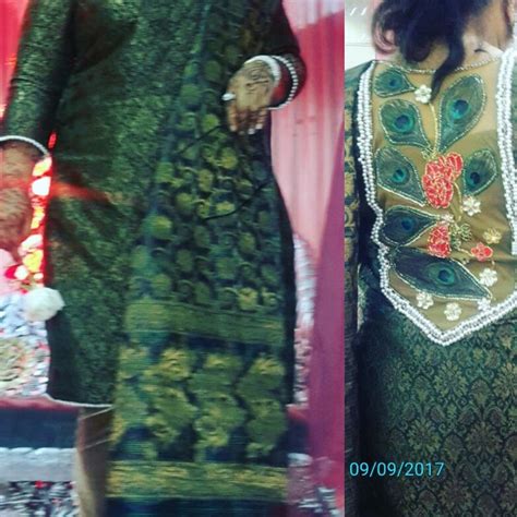 Peacock Feathers Embroidery Chudidar Feather Embroidery Fashion