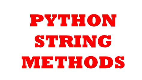 Python String Methods Part 1 Youtube